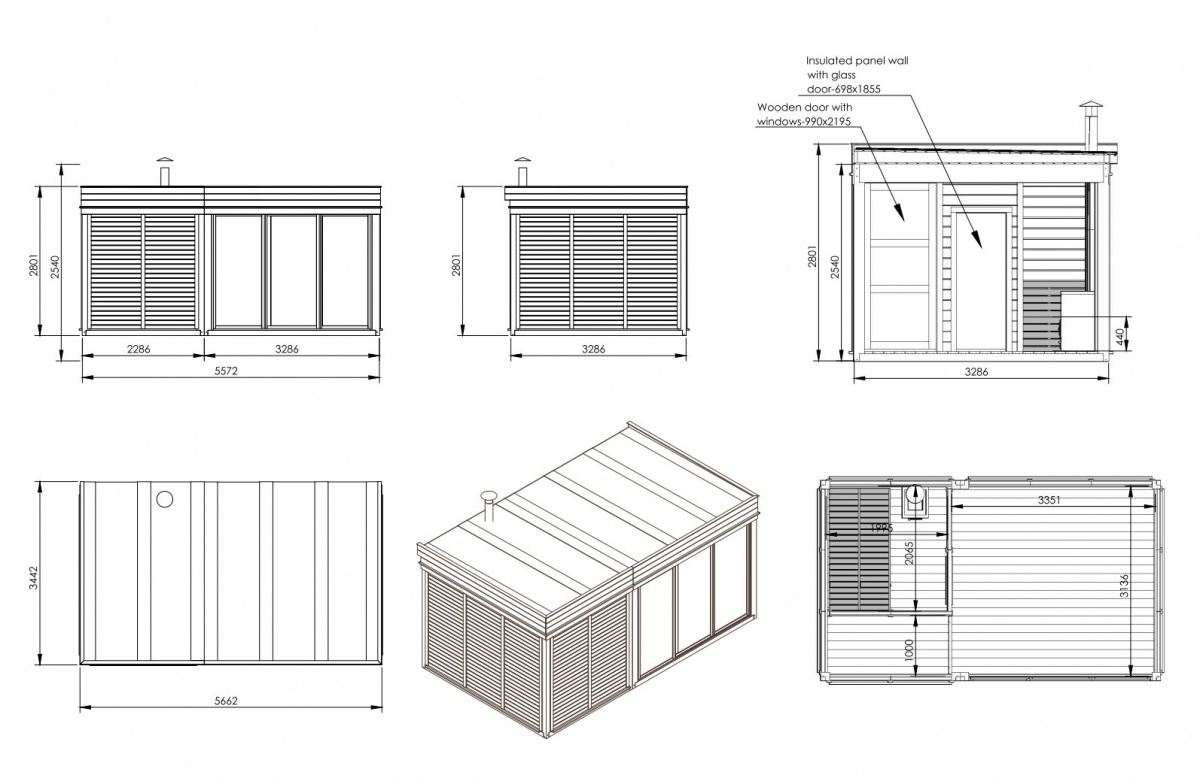 Modulær badstue 3x5m – Products